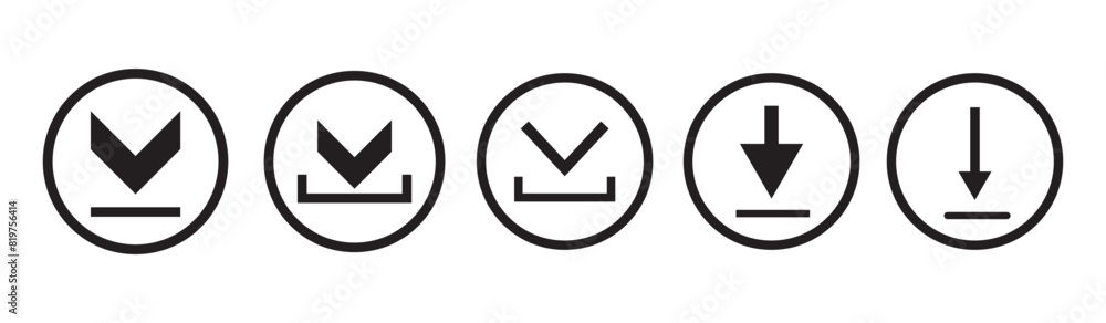 download icon set, download button Collection, Vector illustration ...