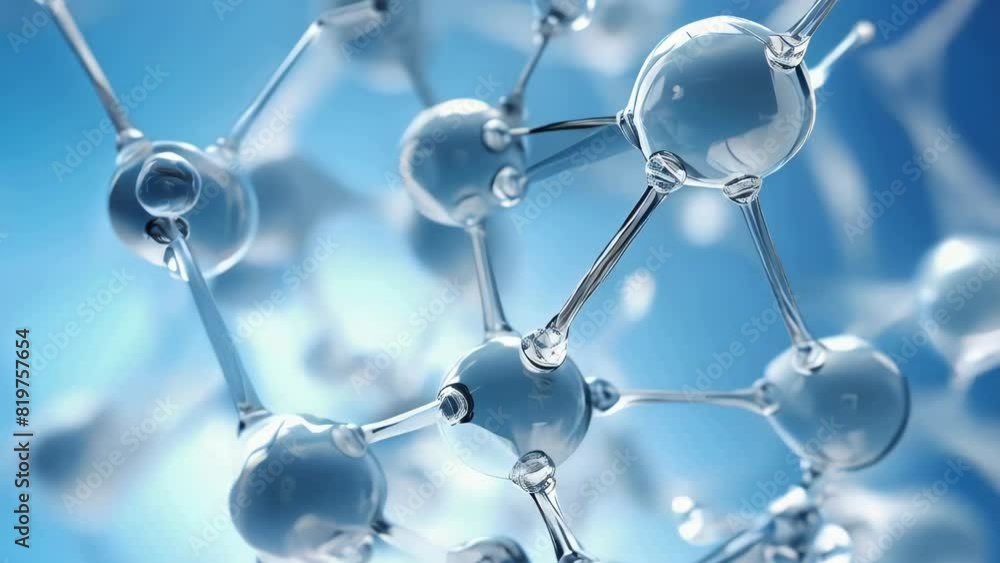 A close up of a bunch of blue spheres that are connected to each other ...