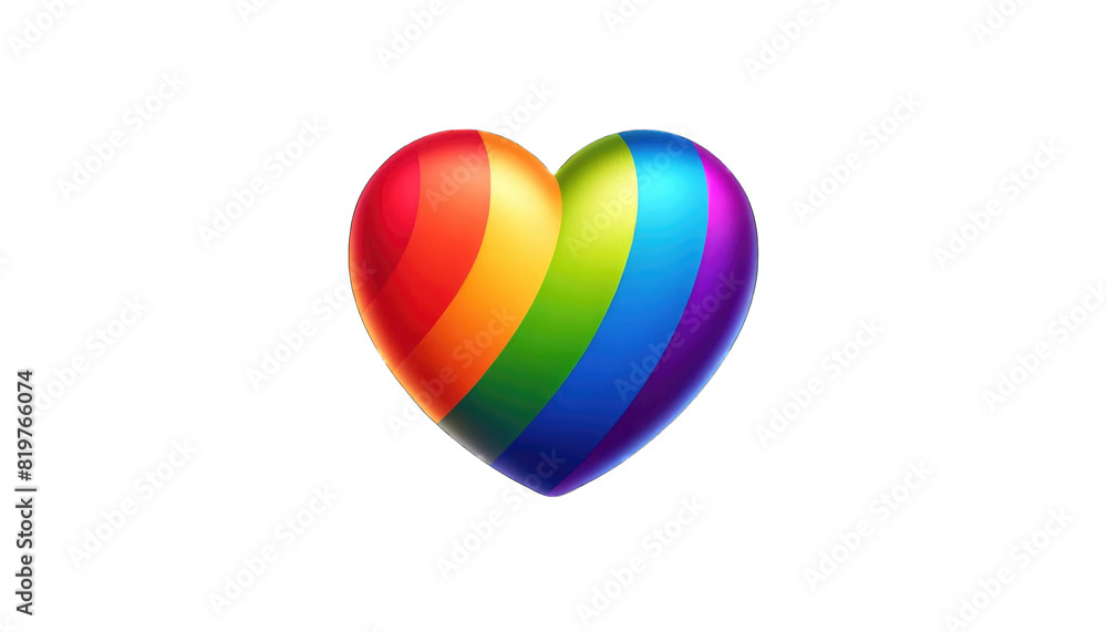 Rainbow Heart Emoji Symbol - Bright and colorful rainbow heart emoji ...