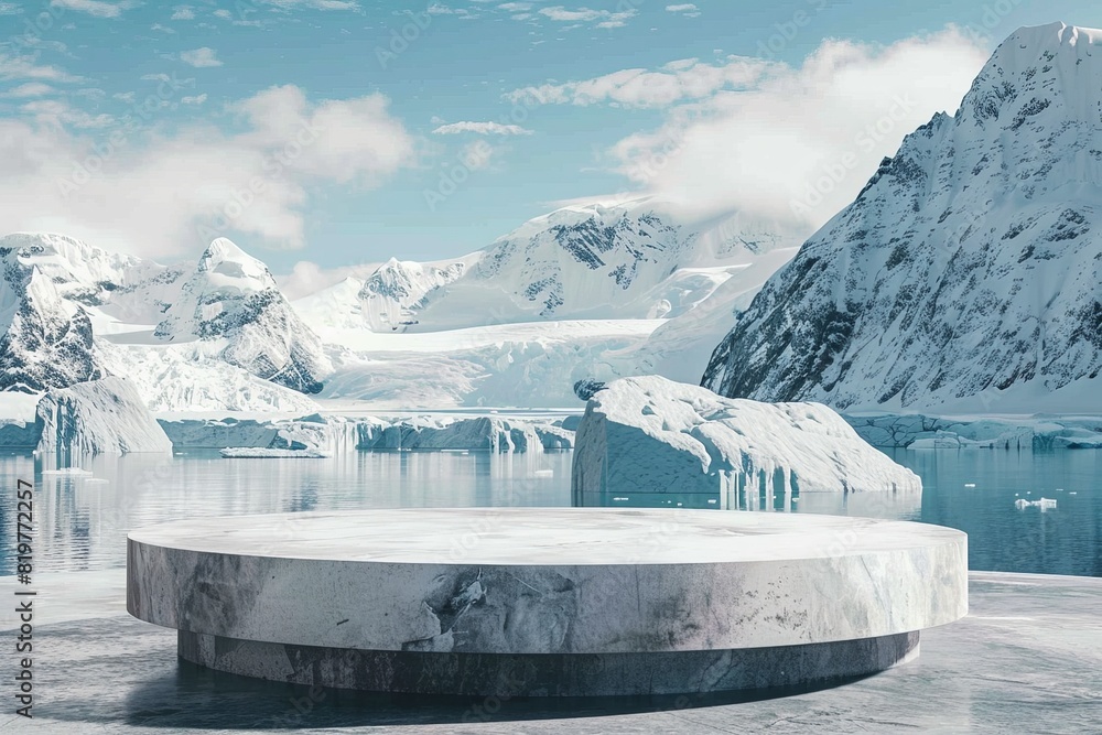 Product Display on Glacier-like Pedestal. Icy and Abstract. Beautiful ...