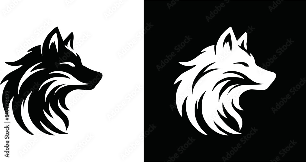 wolf mascot design of the head of arctic wolf. Vector wolf's head as a ...