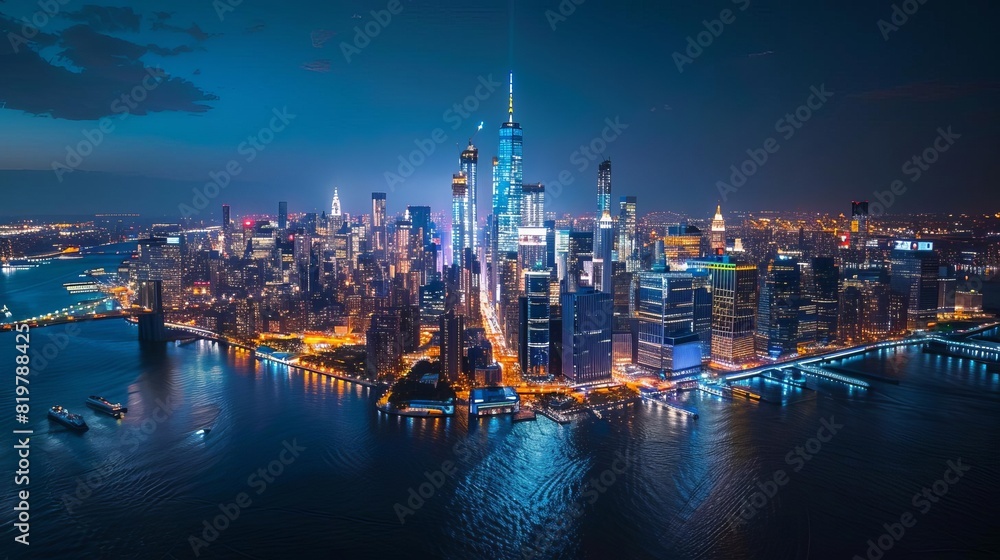Magazine spread featuring iconic skyscrapers, combining stunning night ...