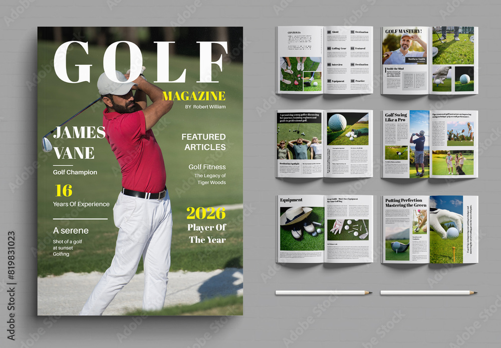 Golf Magazine Template Stock Template | Adobe Stock