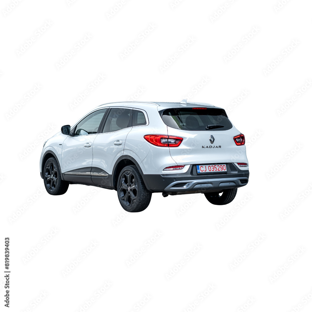 Cluj-Napoca, Cluj-Romania-19.05.2024-No background Renault Kadjar white ...
