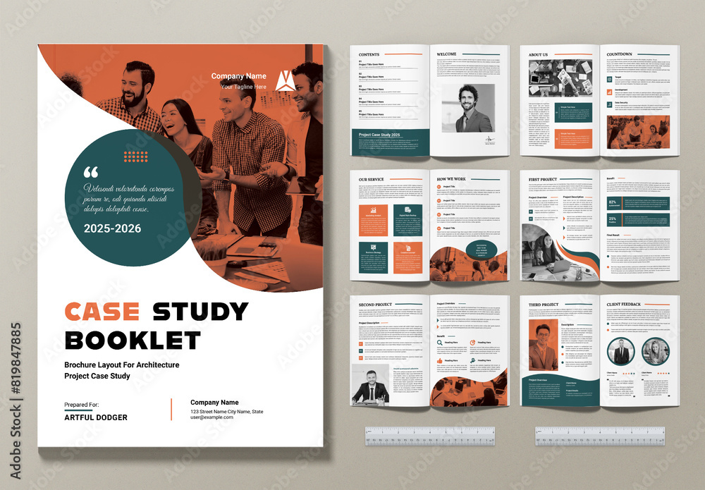 Case Study Booklet Template Design Stock Template | Adobe Stock