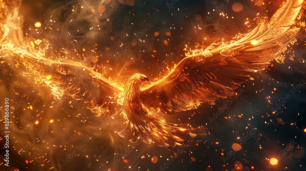 phoenix fantasy fire bird abstract fire animal eagle hawk angel wings ...
