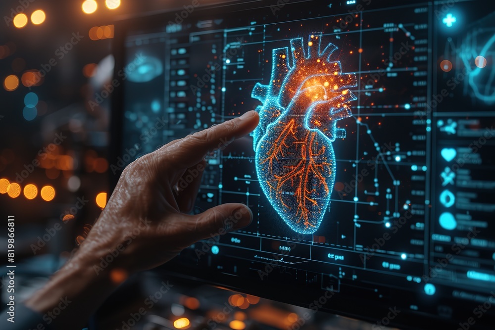 Cardiologist doctor examine patient heart functions and blood vessel on ...