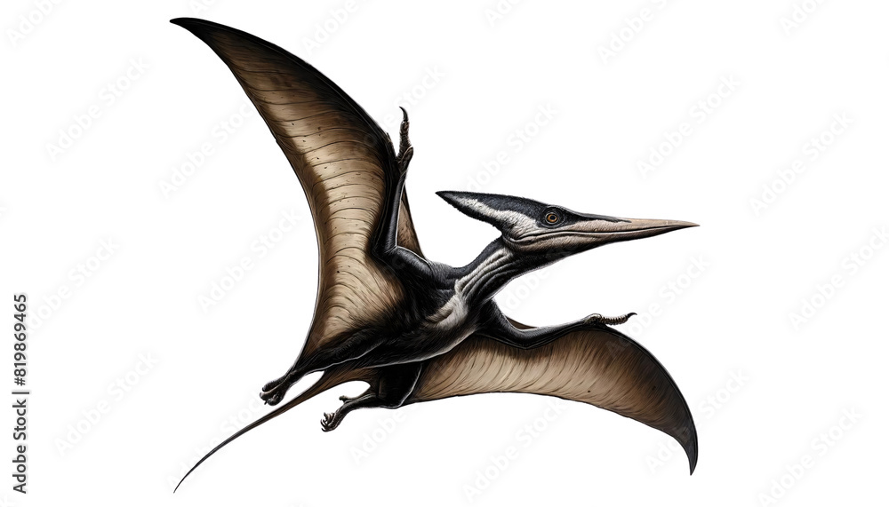 Pteranodon, a prehistoric flying reptile, soaring with its wings fully ...