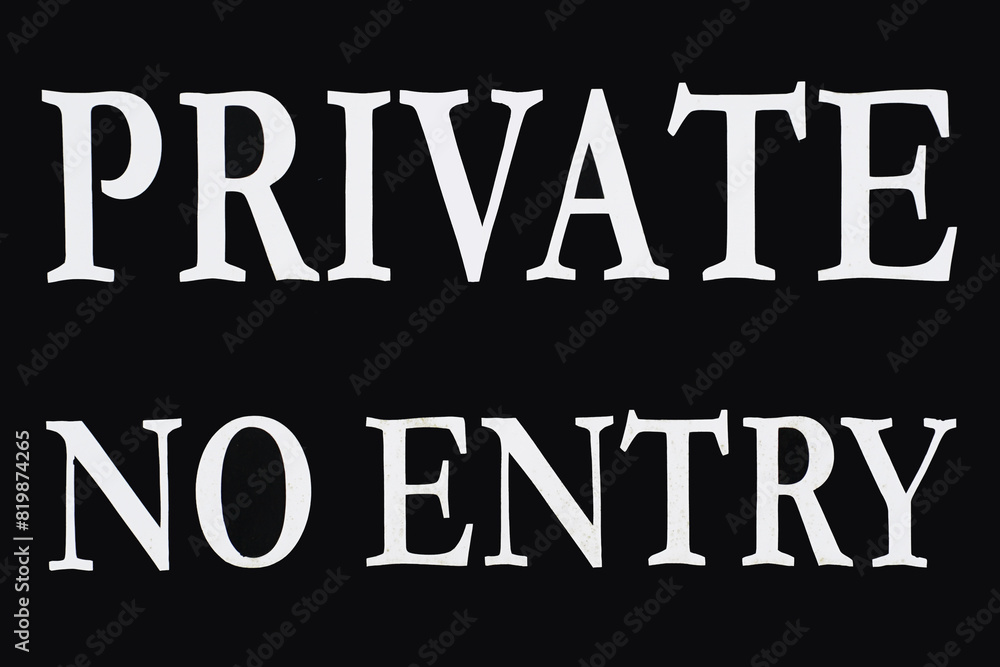 Warning sign "Private No entry" Stock Illustration | Adobe Stock