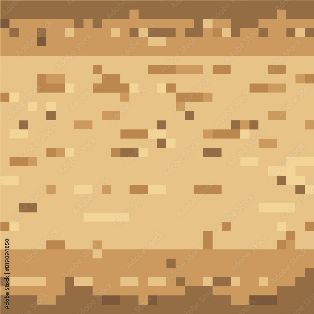 Vector sand pixel blocks background pattern. Retro console game level ...