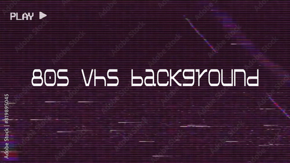 VHS tape background. 80's retro style template. Static noise backdrop ...