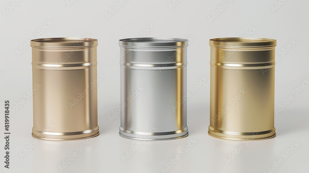 Tin Can Isolated Preserve Template Mockup Metal Milk Package Group ...
