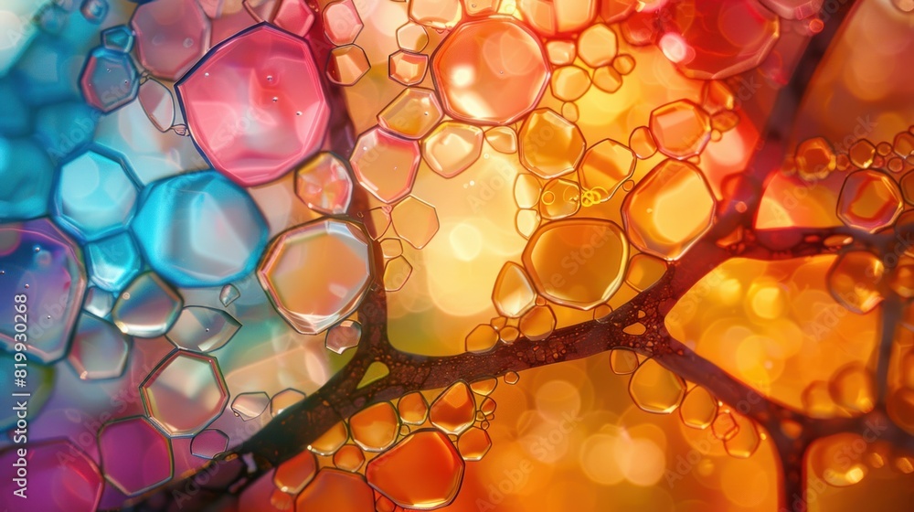 Macro photo of a microscope slide showing the complex molecular ...