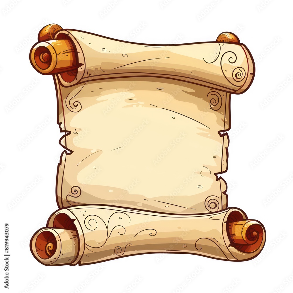 scroll clipart illustration with no text and vintage look in yellow and ...