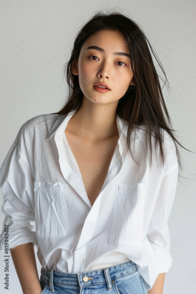 Full face no crop of a Pretty Young Chinese Super Model in a Classic ...