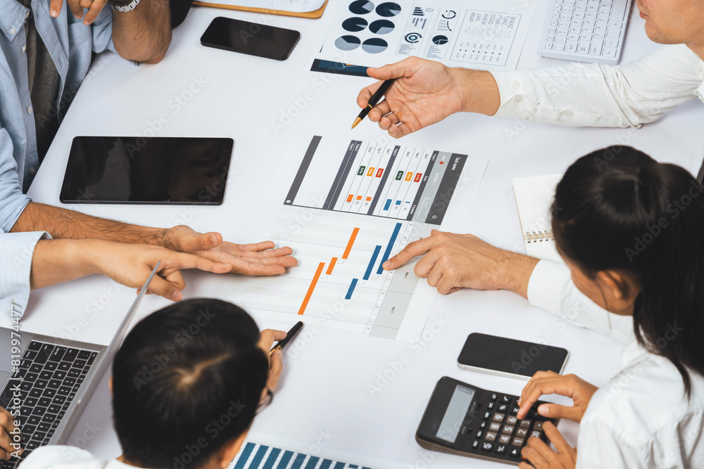 Project manager communicate and collaborate with team using project ...