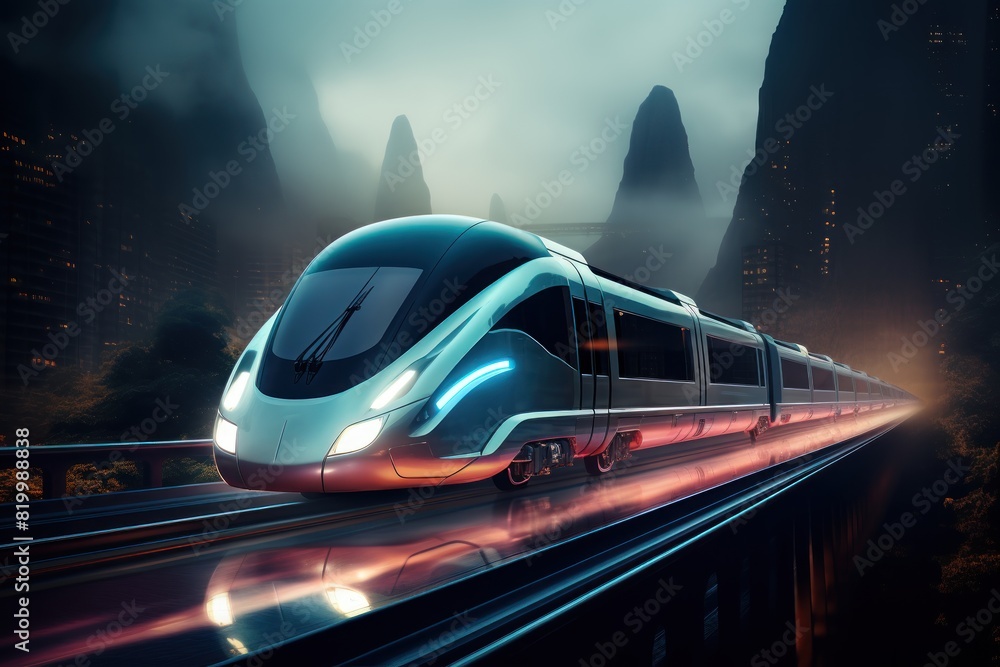 Ultrasonic futuristic bullet train hyperloop with automated steering ...