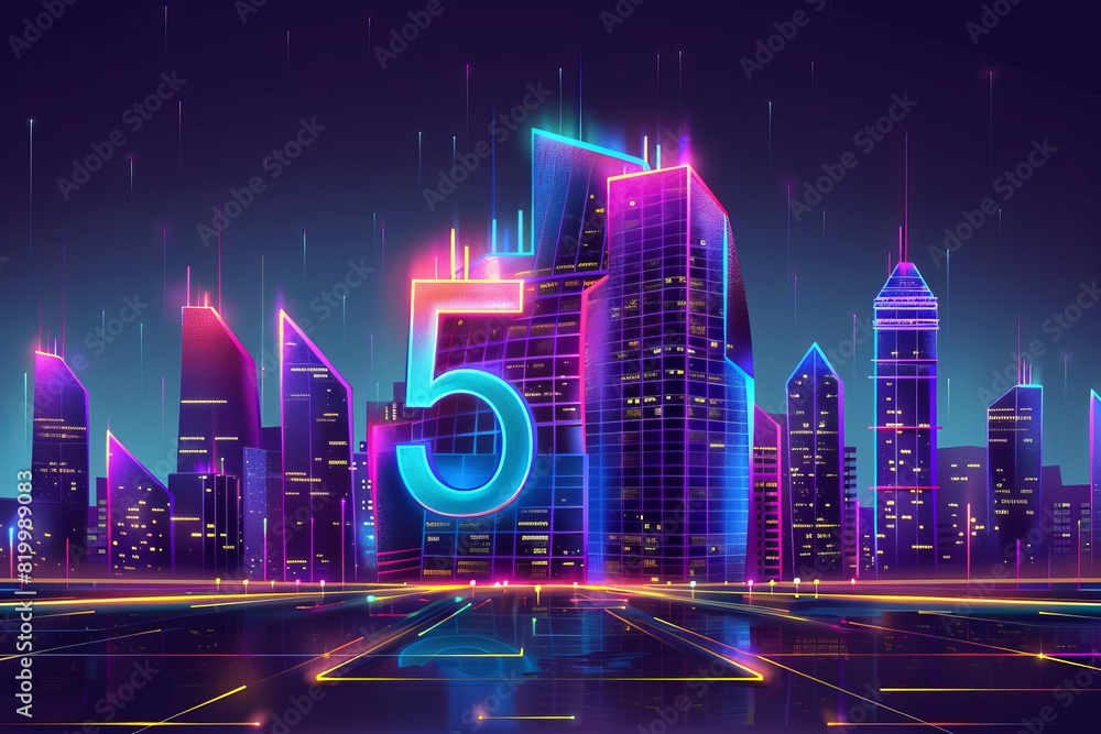 5G in urban areas front view depicting enhanced city connectivity ...