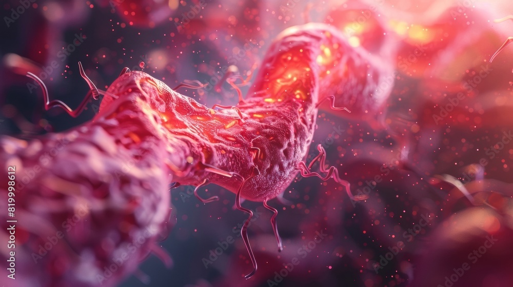 An intricate 3D visualization illustrating the cross-sectional view of ...