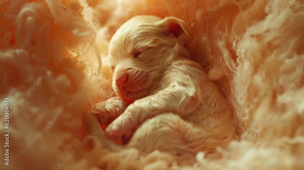 Little animal baby inside mother womb. Small embryo in uterus. Cute ...