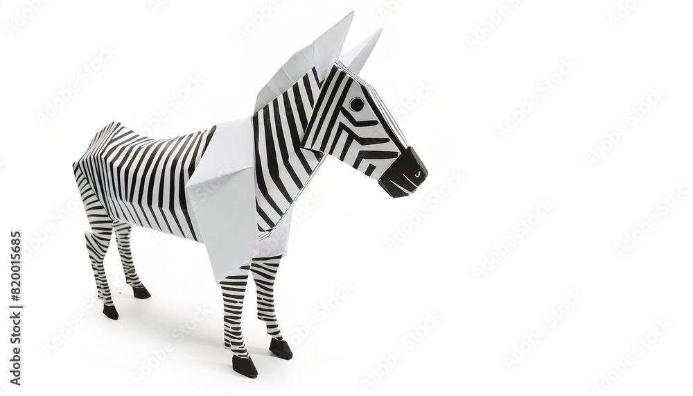 Animal concept origami isolated on white background of a black and ...