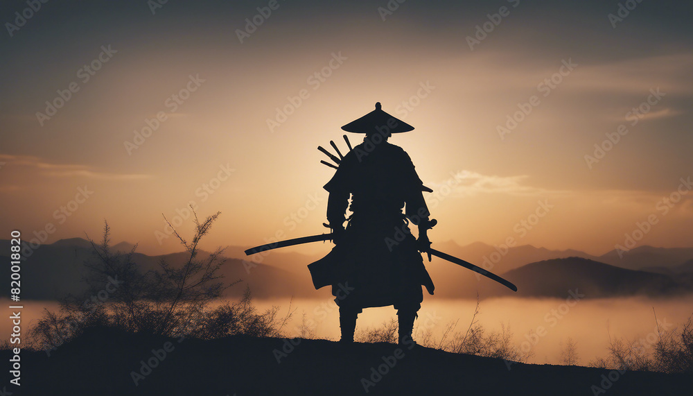 silhouette, samurai, sunrise, warrior, japan, katana, sword ...