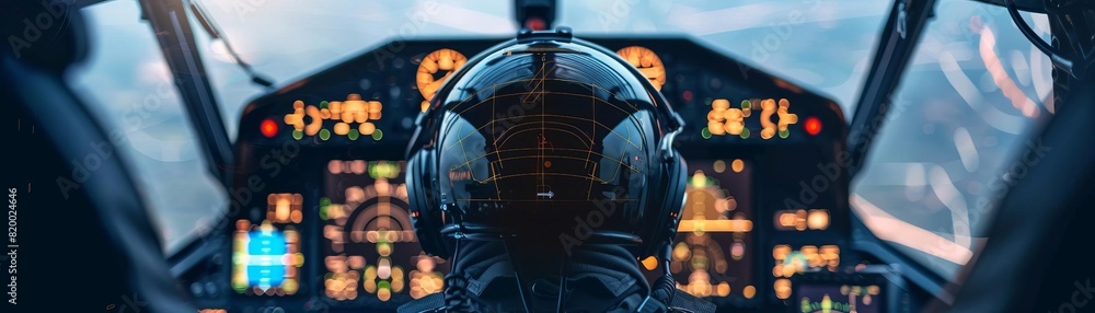 Photo of an electric helicopter cockpit with AI symbol integrated into ...