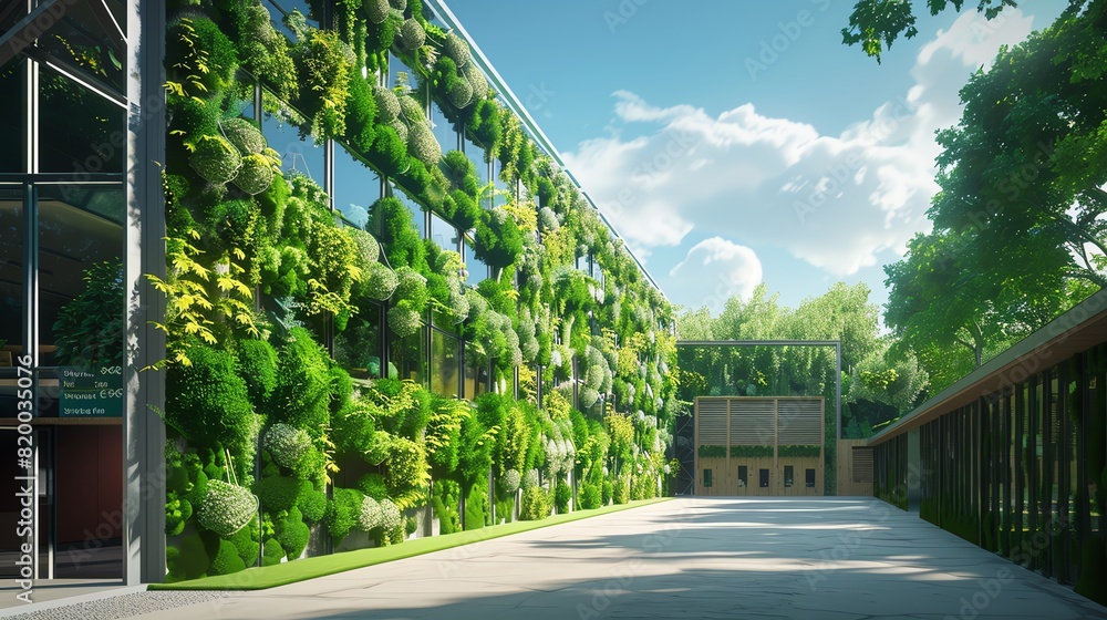 Ecofriendly school with green walls, natural ventilation system ...