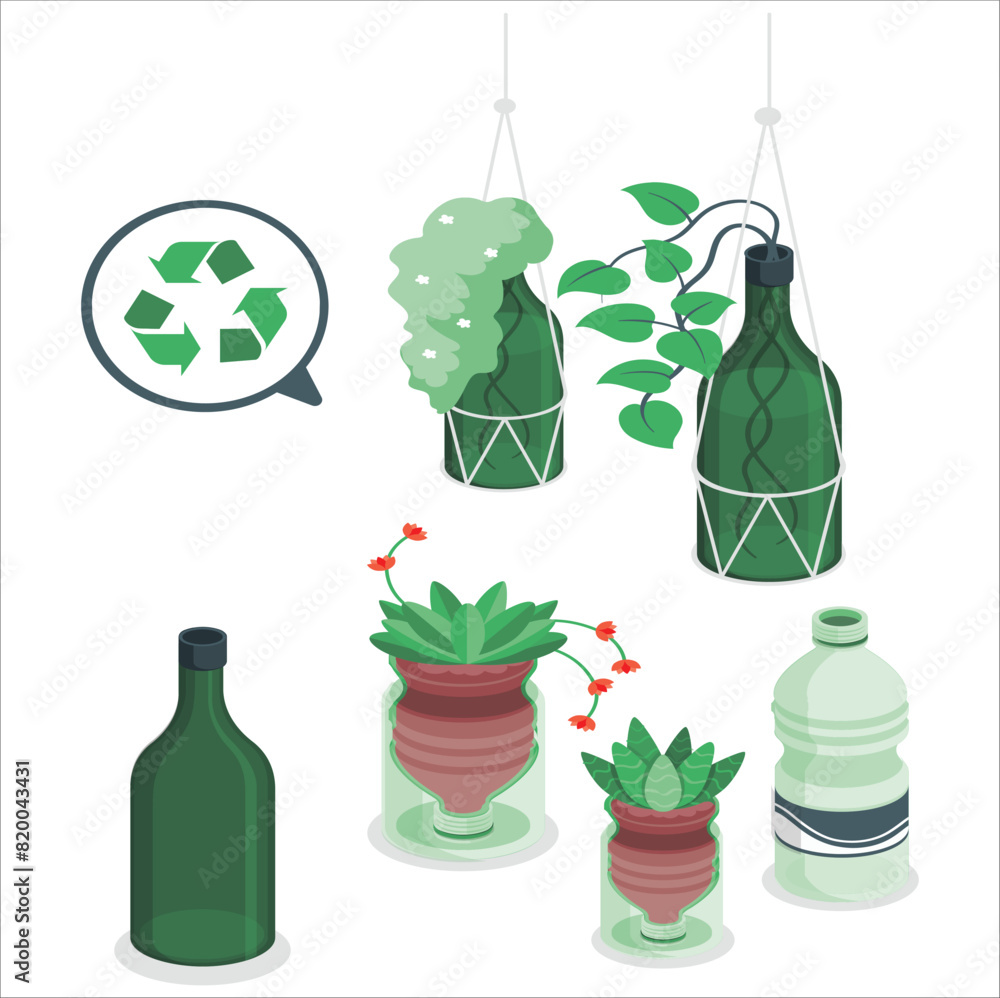 3d Upcycling silhouette round template for poster, banner. DIY outline ...