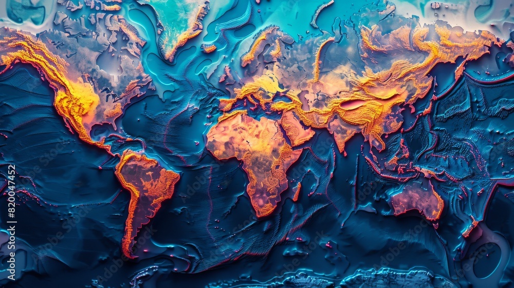 3D Abstract Earthquake Map, An abstract representation of seismic ...