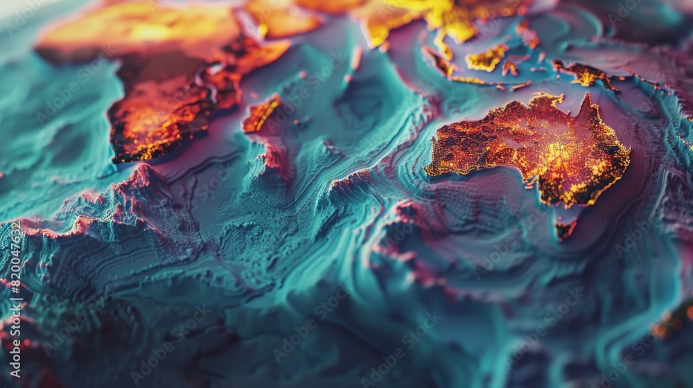 3D Abstract Earthquake Map, An abstract representation of seismic ...