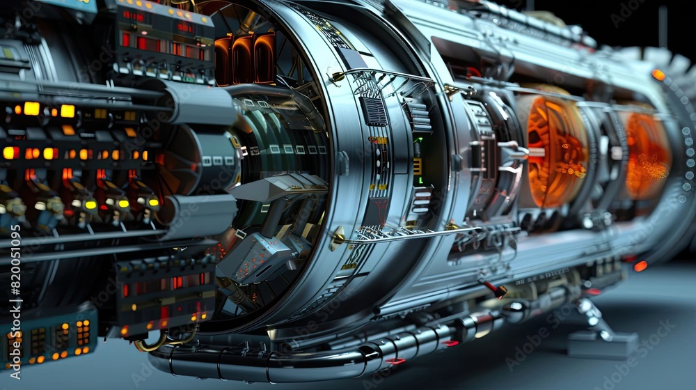 Visualize A Spacecraft With Thermal Control Systems Aerospace Theme Side View Emphasizing