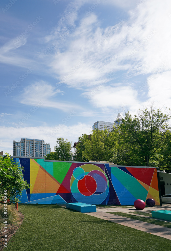 Raleigh, NC - USA - 4-30-2024: Color Pop Corner mural by artist Lisa ...
