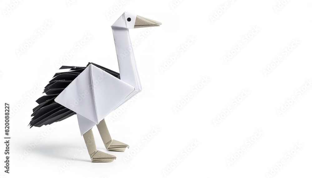 animal bird avian concept paper origami isolated on white background of ...