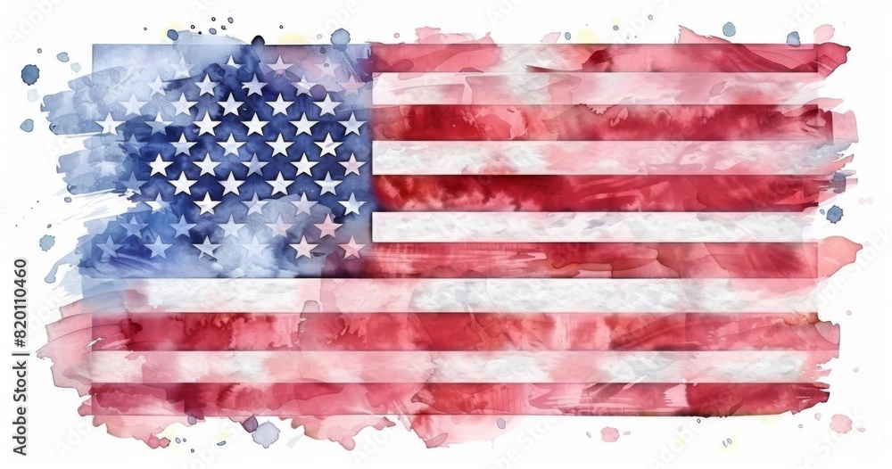 Watercolor American Flag Clip Art: Celebrating American Culture and ...