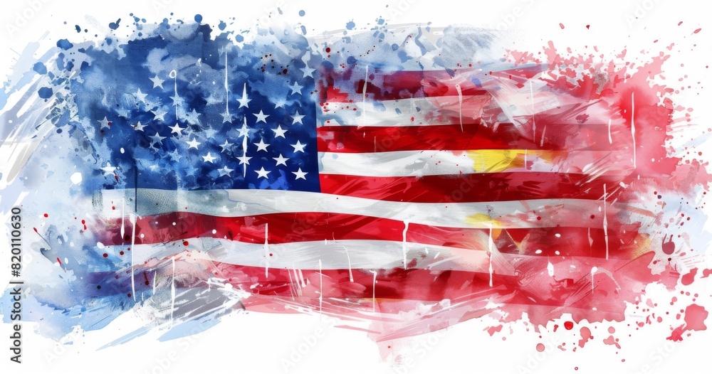 Watercolor American Flag Clip Art: Celebrating American Culture and ...