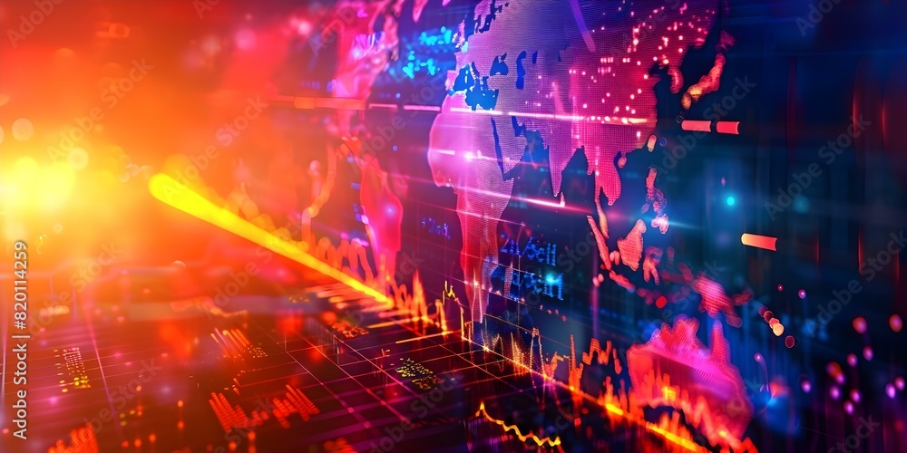 Global Inflation Trends Analyzed on Digital Screens. Concept Global ...