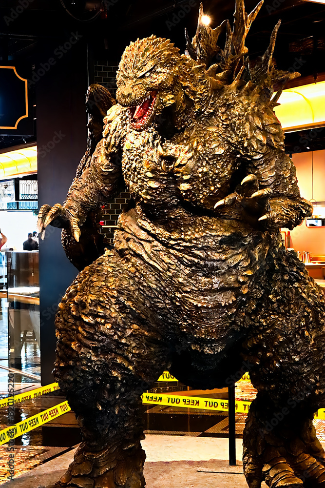 OSAKA,JAPAN - MAY 6, 2024 : Statue of the Japanese version of Godzilla ...