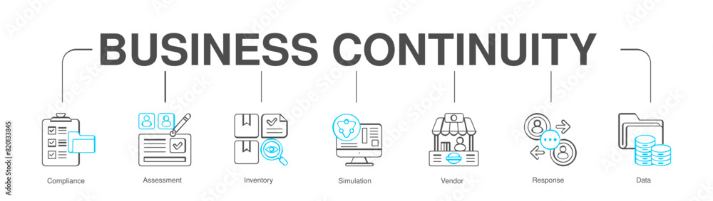 Business Continuity banner web icon vector illustration - combination ...