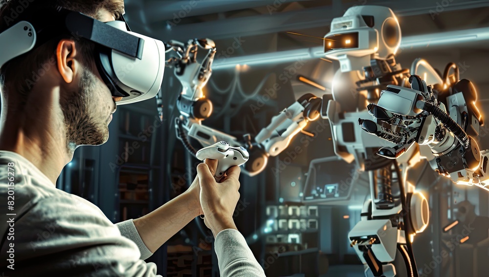 Unrecognizable Male Student Holding Virtual Reality Controllers, Uses ...