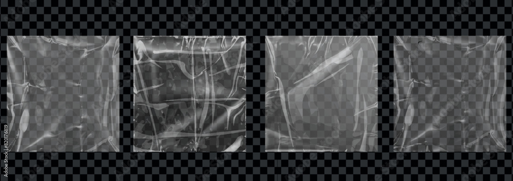 Plastic wrap texture overlay effect. Polyethylene packaging for vinyl ...