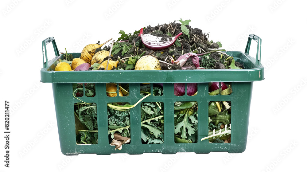 Green Bin of Compost - isolated on White Transparent Background, PNG ...