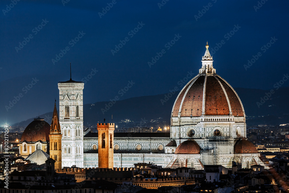 Florence Cathedral, also known as Santa Maria del Fiore, with the huge ...