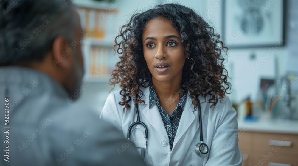 cross-cultural medical consultation, a senior indian female doctor ...
