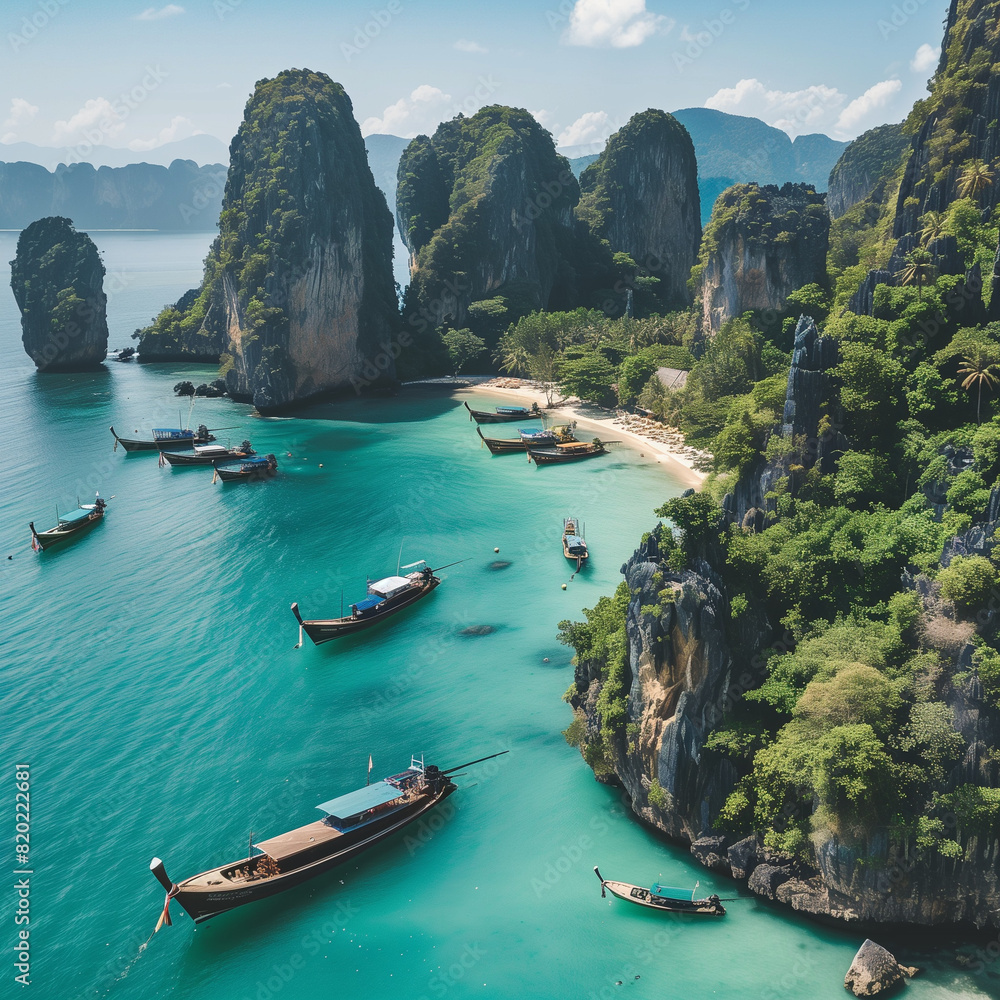 Beautiful nature scenic landscape vacation tropical sunny beach Mu Koh ...