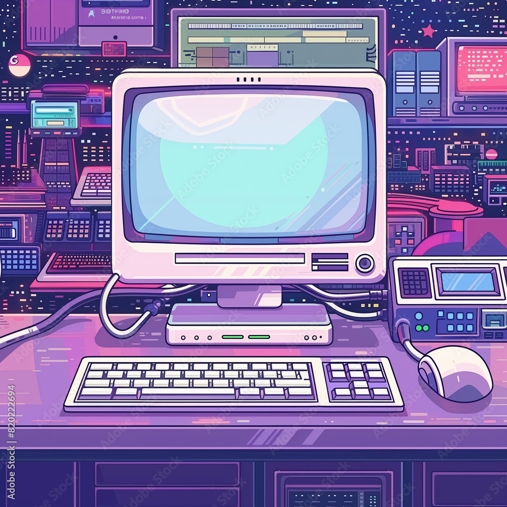 The y2k retro aesthetic of old computers. Web and graphic design ...