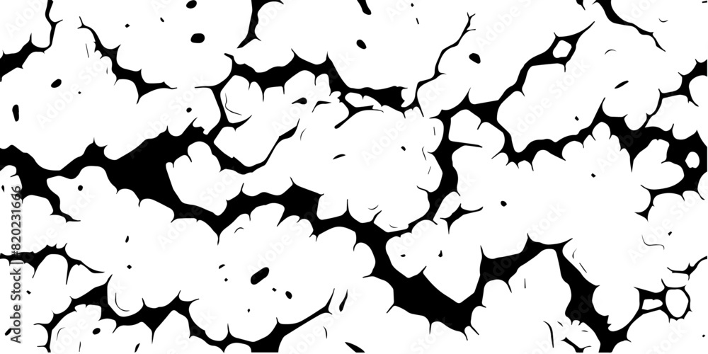 black vector pattern abstract art and decoration, seamless nocolor ...