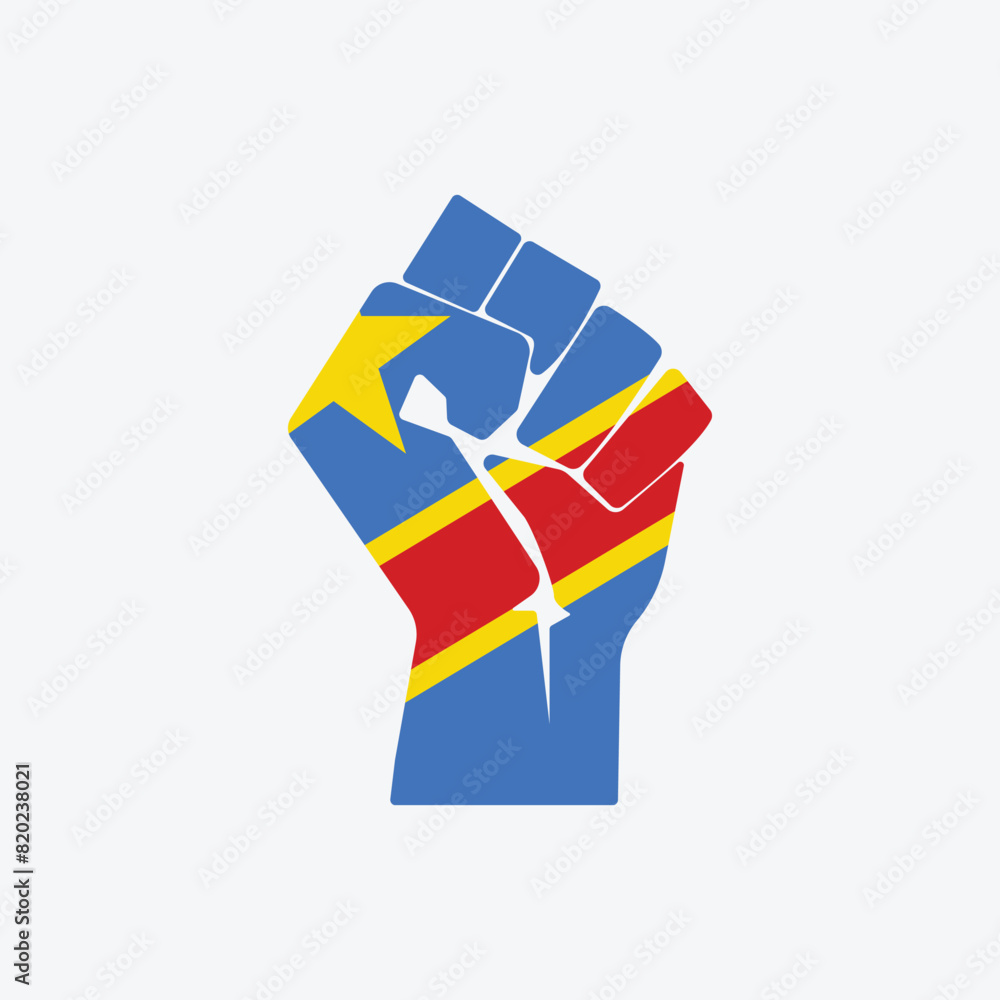 Flag of The Democratic Republic of the Congo in the shape of raised ...