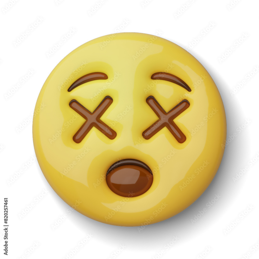 Emoji with crossed out eyes and open mouth, PNG on transparent ...