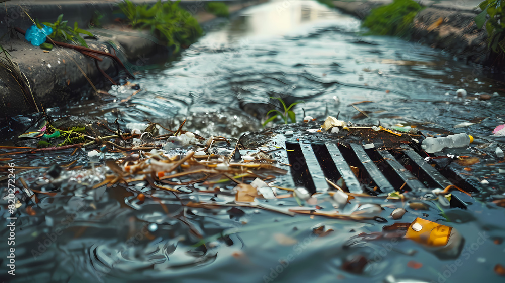 Polluted Stormwater Drain Carrying Urban Runoff - Environmental Impact ...